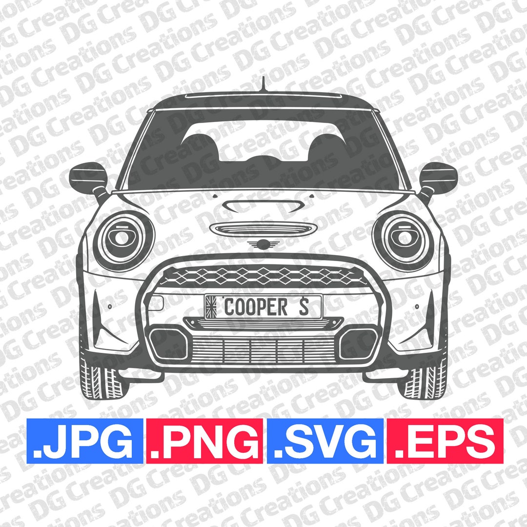 Mini Cooper S 2023 Front Car SVG Clip Art Graphic Art Instant Download ...
