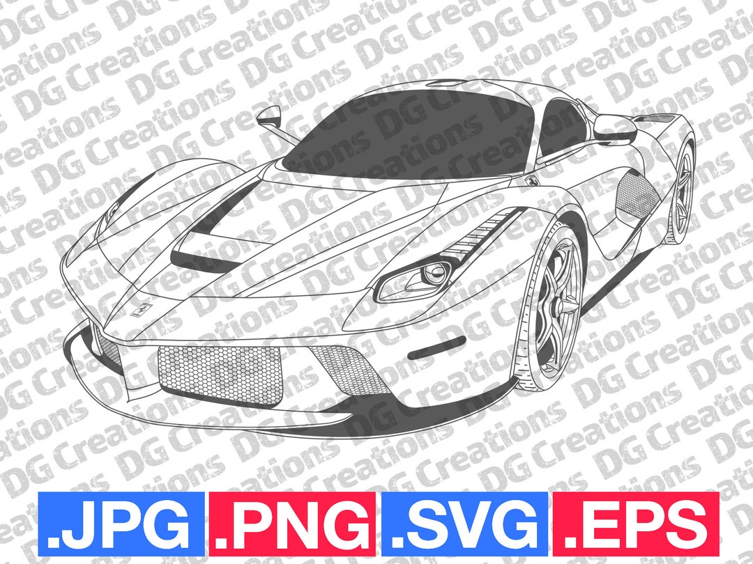 Ferrari Laferrari Supercar Sportscar Front Car SVG Clip Art - Etsy