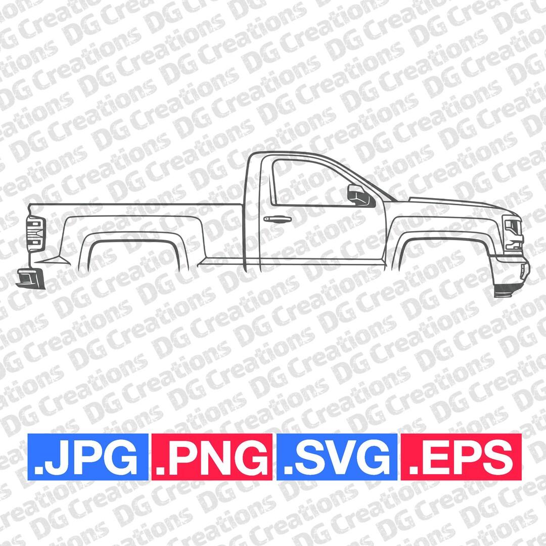 Chevrolet Silverado 1500 Pick up 2016 Truck SVG Clip Art Graphic Art ...