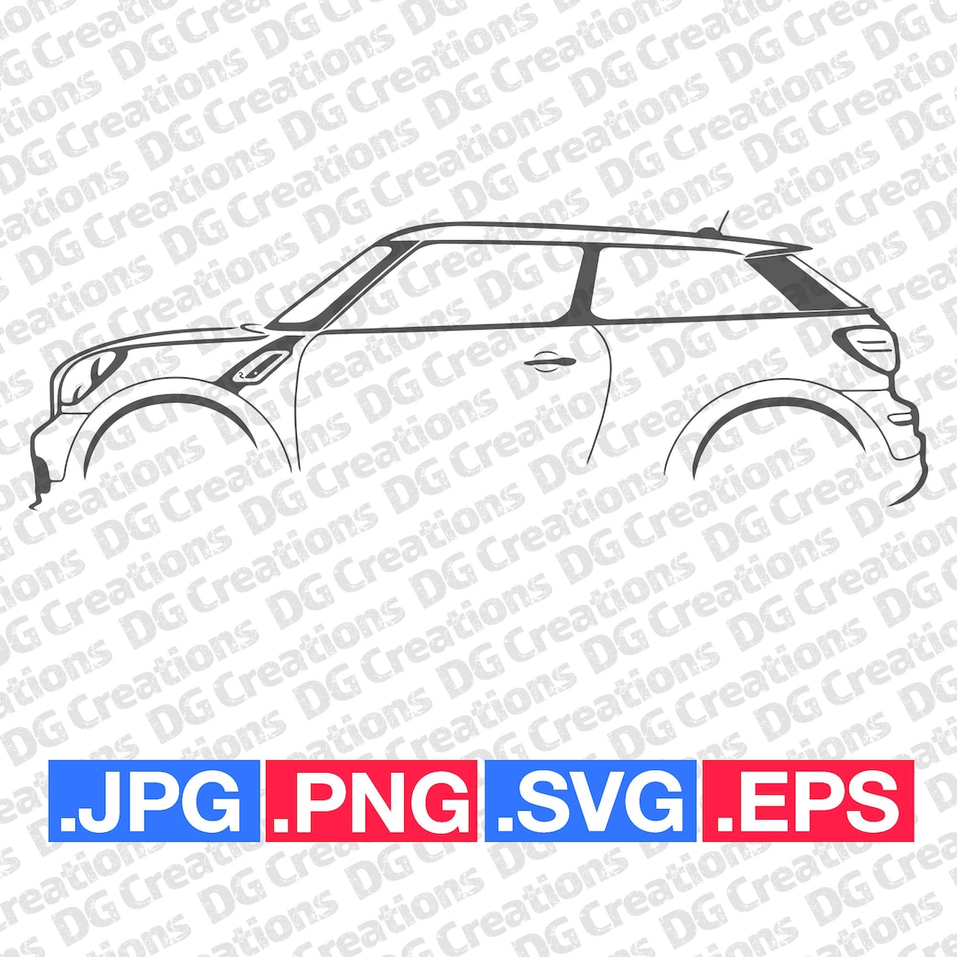 Mini Cooper Clubman Silhouette Car SVG Clip Art Graphic Art Instant ...
