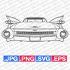 Chevrolet Impala Convertible 1964 Front Car SVG Clip Art Graphic Art ...