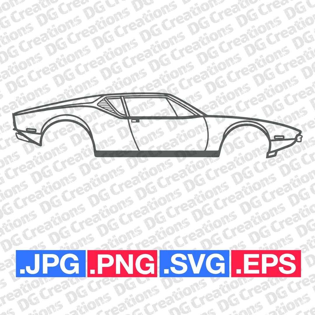 Pantera 1972 Vintage Sportscar Car SVG Clip Art Graphic Art Instant ...