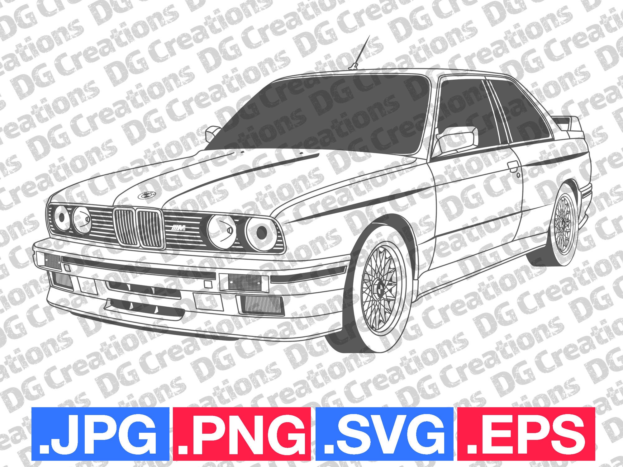 BMW E30 M3 Front Car SVG Clip Art Graphic Art Instant Download - Etsy ...
