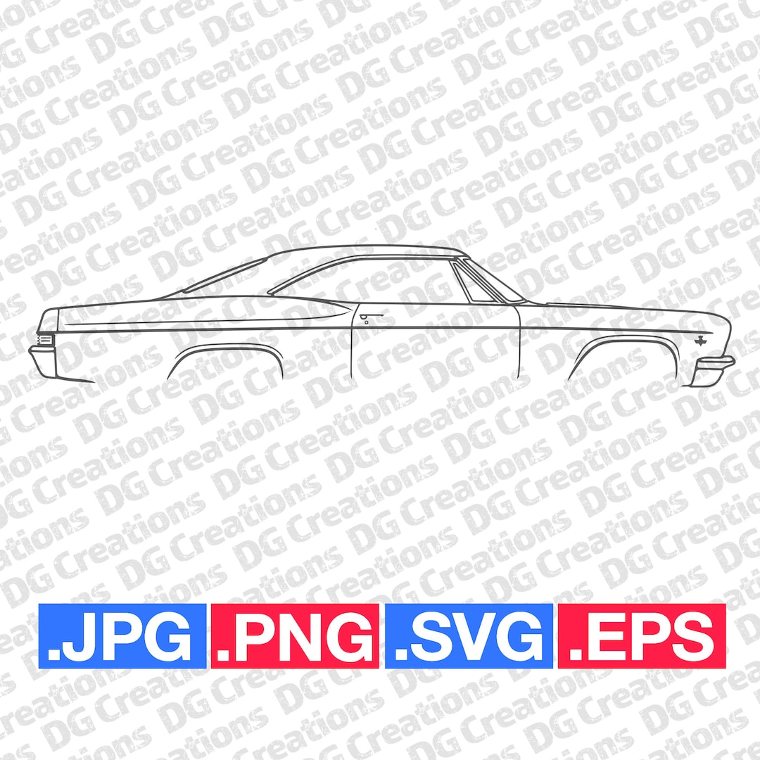 Chevrolet Impala Hardtop 1966 Car SVG Clip Art Graphic Art Instant ...
