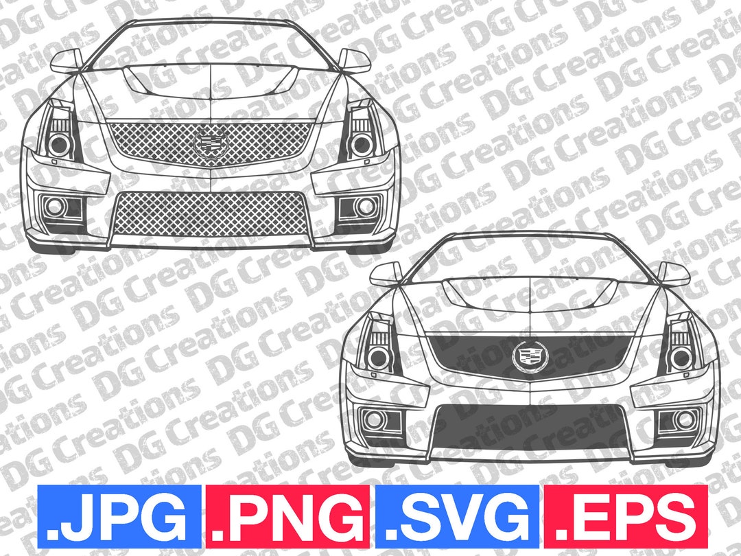 Cadillac CTS-V 2014 Front Car SVG Clip Art Graphic Art Instant - Etsy