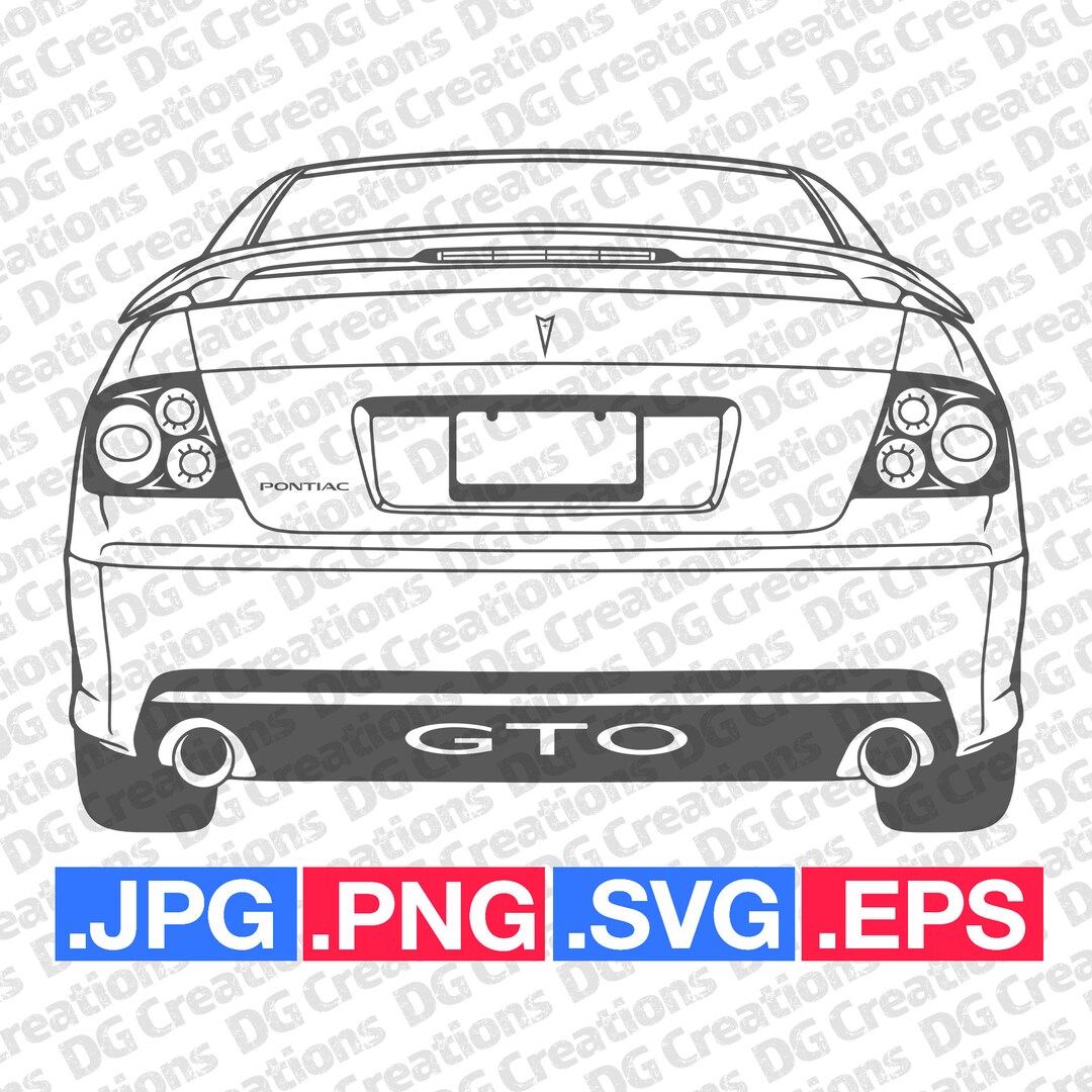 Pontiac GTO 2006 Rear Car SVG Clip Art Graphic Art Instant Download ...