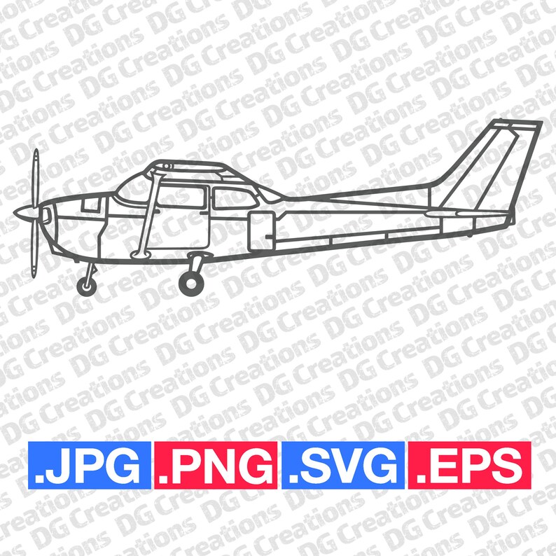 Cessna 172 Skyhawk Airplane Side SVG Clip Art Graphic Art Instant ...