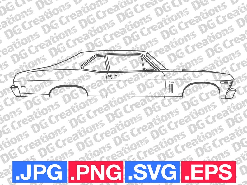 Chevrolet Nova 1969 Car SVG Clip Art Graphic Art Instant - Etsy