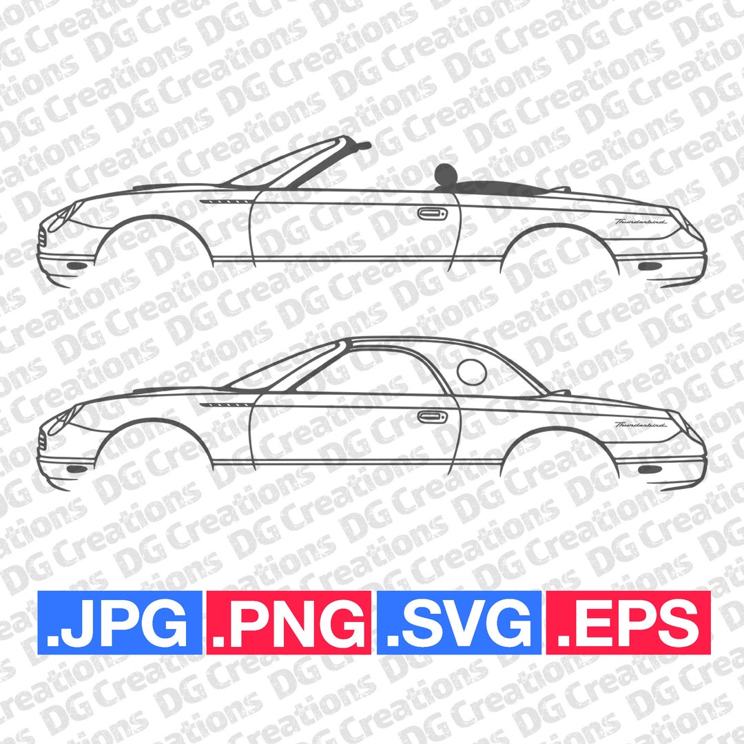 Ford Thunderbird T-bird 2002-05 Car SVG Clip Art Graphic Art Instant ...