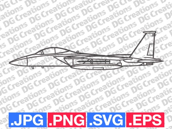 F-15 Eagle Fighter Jet War Plane Modern Airplane Side SVG Clip - Etsy
