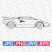 Lamborghini Countach Sportscar Full Car SVG Clip Art Graphic Art ...