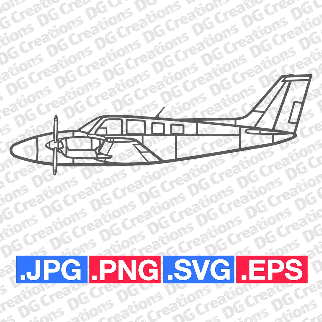Beechcraft Baron Airplane Side SVG Clip Art Graphic Art Instant ...