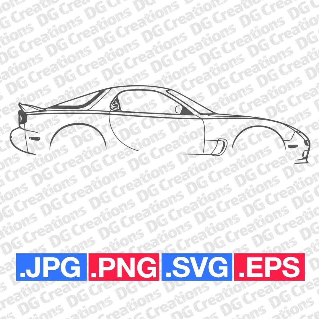Mazda RX-7 2002 Sportscar Car SVG Clip Art Graphic Art Instant Download ...