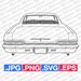 Chevrolet Impala 1966 Hardtop Rear Car SVG Clip Art Graphic Art Instant ...