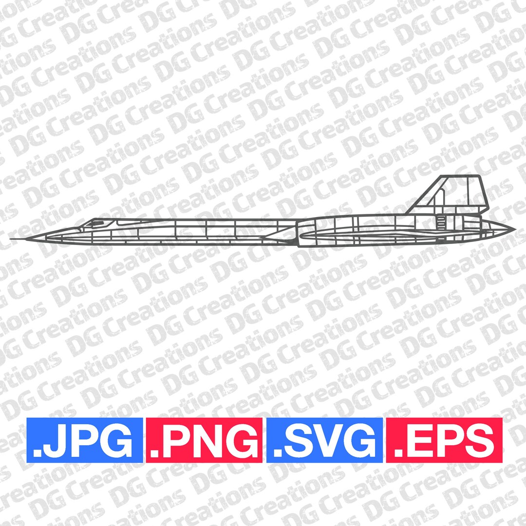 SR-71 Blackbird Spy Jet War Plane Modern Airplane Side SVG Clip Art ...