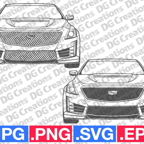 Cadillac CTS-V Coupe 2014 Rear Car SVG Clip Art Graphic Art - Etsy
