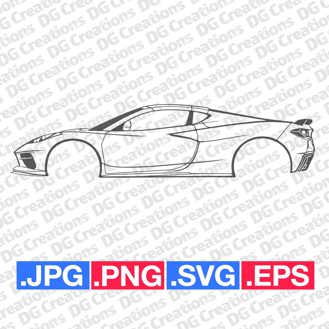 Chevrolet Corvette C8 Sportscar Car SVG Clip Art Graphic Art - Etsy