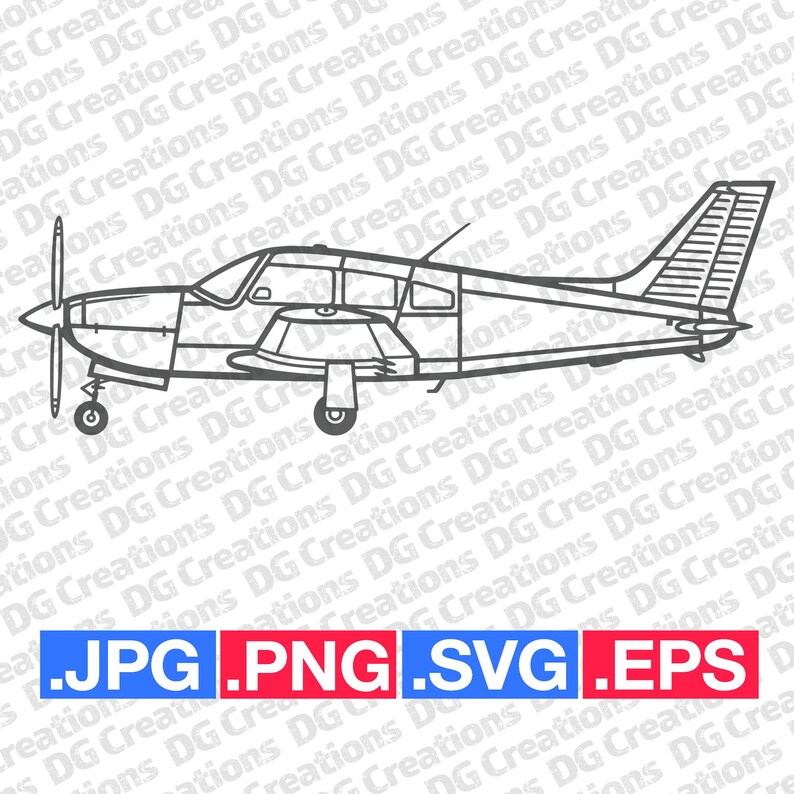 Piper Arrow III Airplane Side SVG Clip Art Graphic Art Instant Download ...