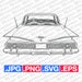 Chevrolet Impala 1960 Rear Classic Car SVG Clip Art Graphic Art Instant ...