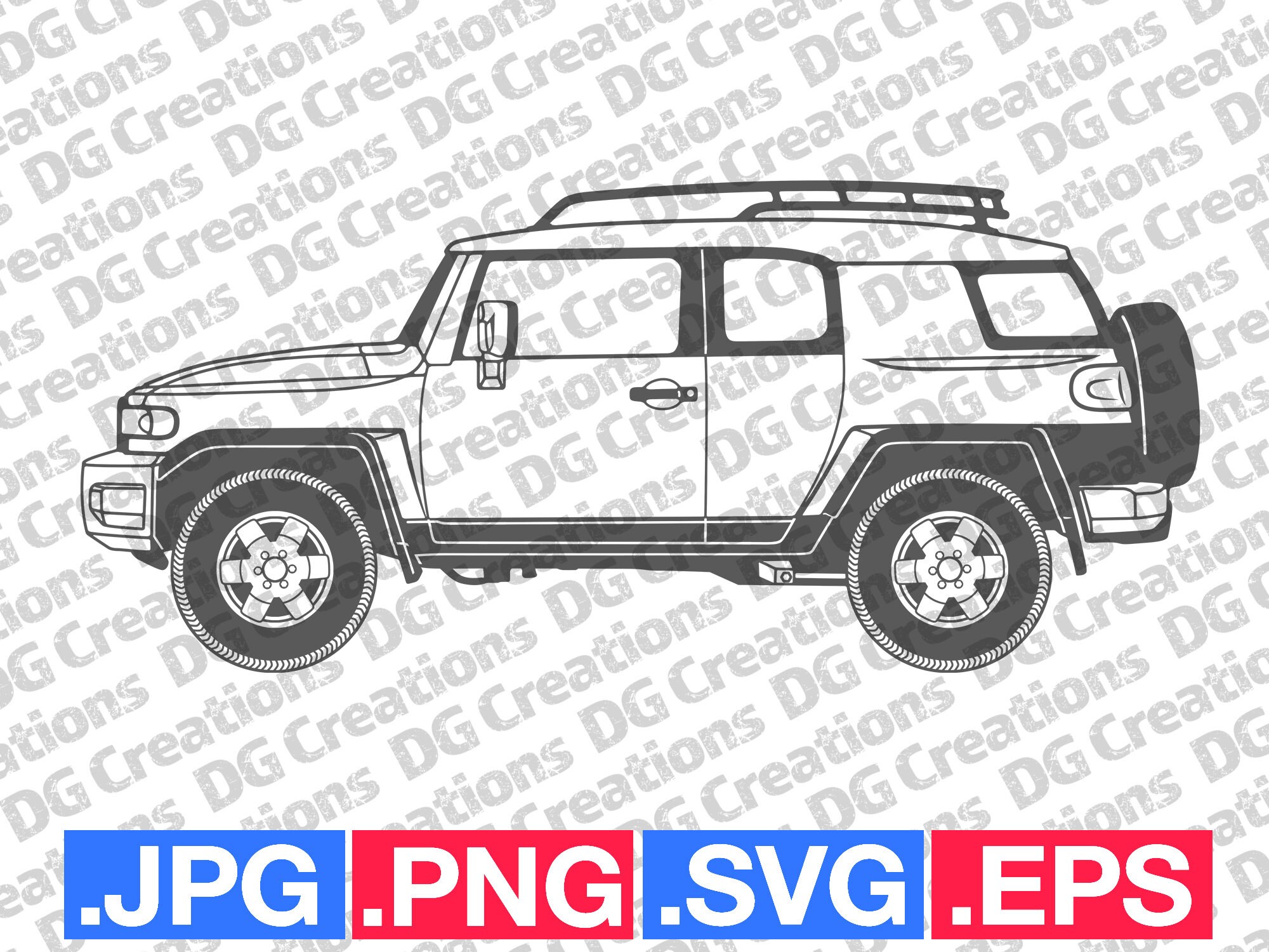 Toyota FJ Cruiser SUV Full Car SVG Clip Art Graphic Art - Etsy