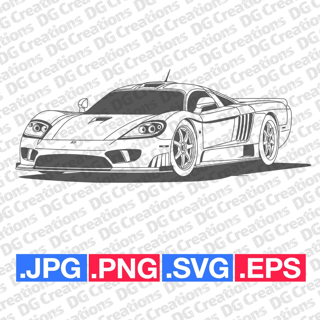 Saleen S7 Sportscar Car SVG Clip Art Graphic Art Instant Download ...