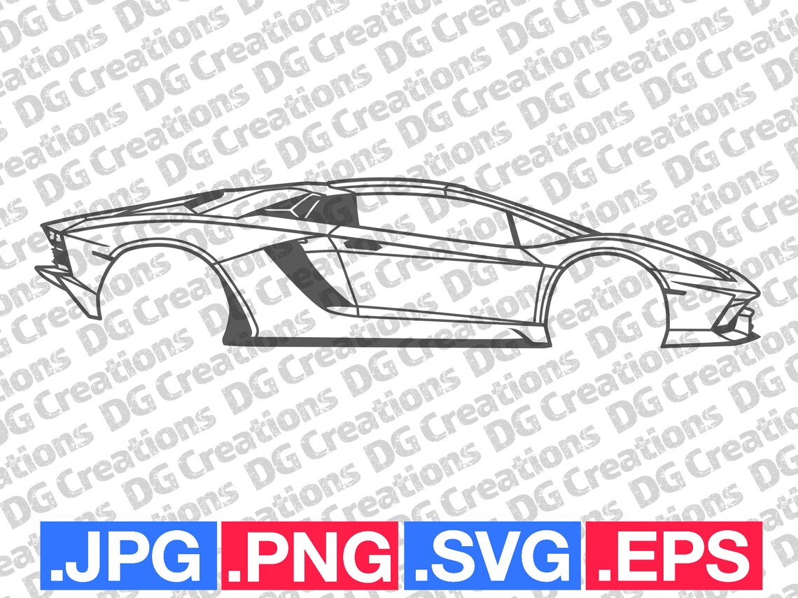 Lamborghini Aventador Sportscar SVG Car Clip Art Graphic Art - Etsy