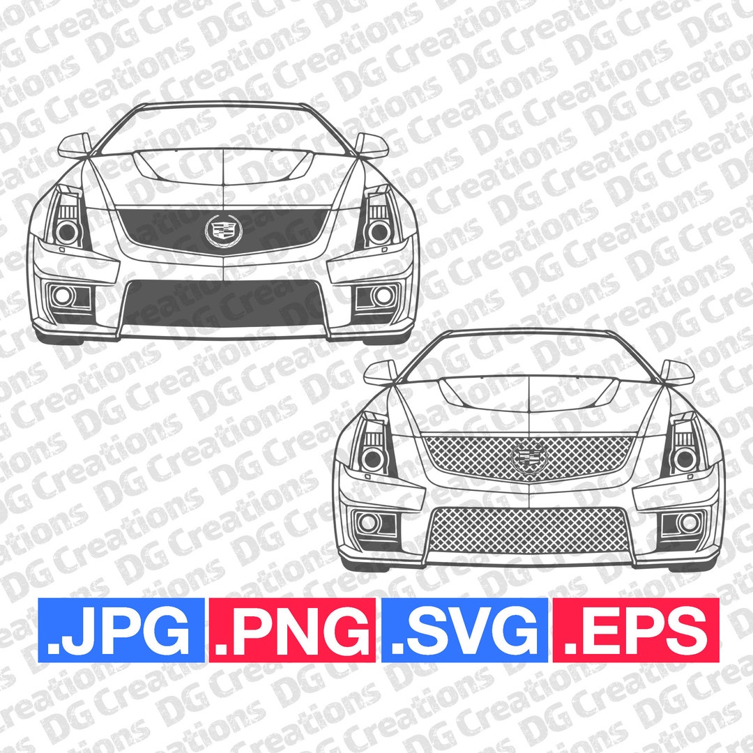 Cadillac CTS-V 2014 Front Car SVG Clip Art Graphic Art Instant Download ...