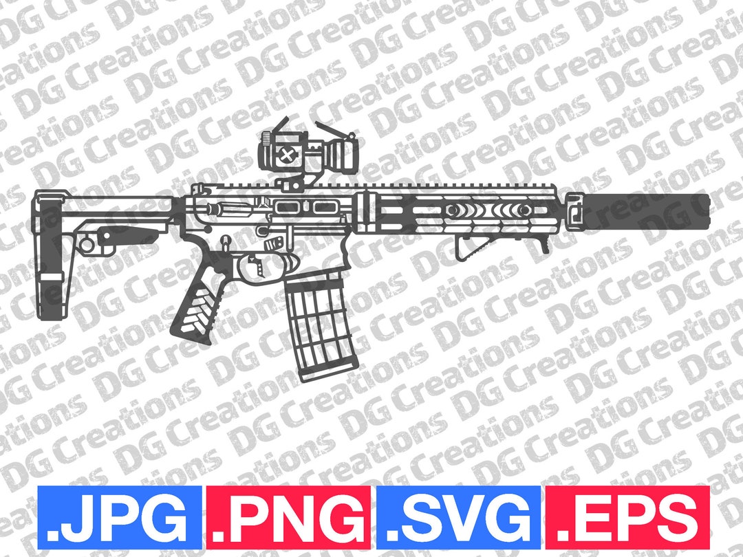 AR-15 Phantom SBR M4 Combat Rifle Gun SVG Clip Art Graphic Art - Etsy