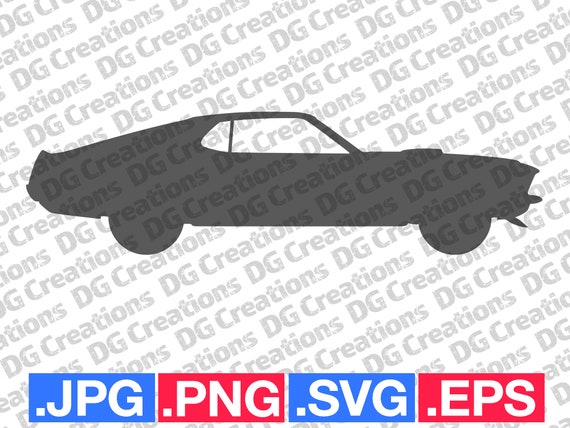 Ford Mustang 1970 Fastback Silhouette Car SVG Clip Art Graphic | Etsy