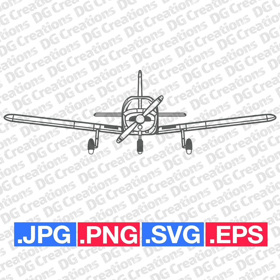 Piper PA28 Cherokee Airplane Front SVG Clip Art Graphic Art Instant ...