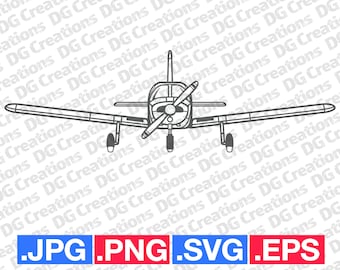 Piper PA28-140 Airplane 3 Qtr Angle Aircraft SVG Clip Art Graphic Art ...