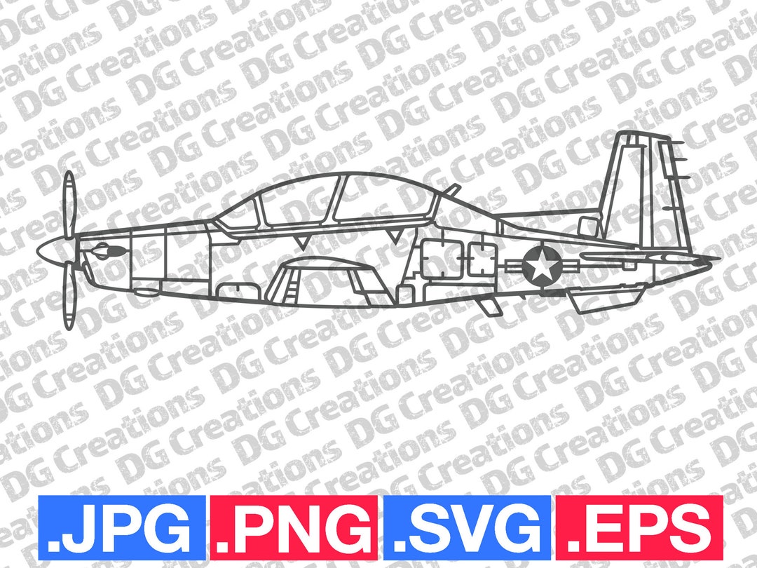 T-6A Texan II Air Force Military Plane Airplane Side SVG Clip - Etsy