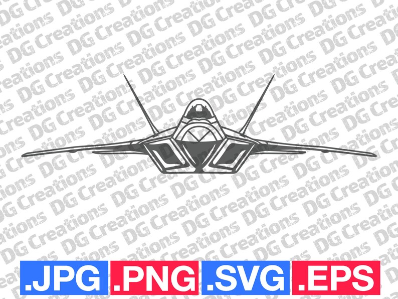 F-22 Raptor Fighter Jet War Plane Modern Airplane Front SVG - Etsy