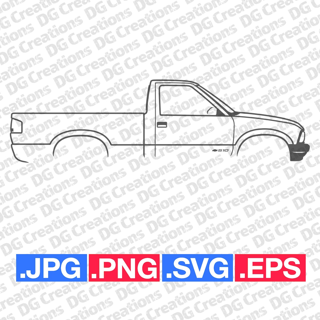 Chevrolet S10 Pick up Truck 1996 Car SVG Clip Art Graphic Art Instant ...