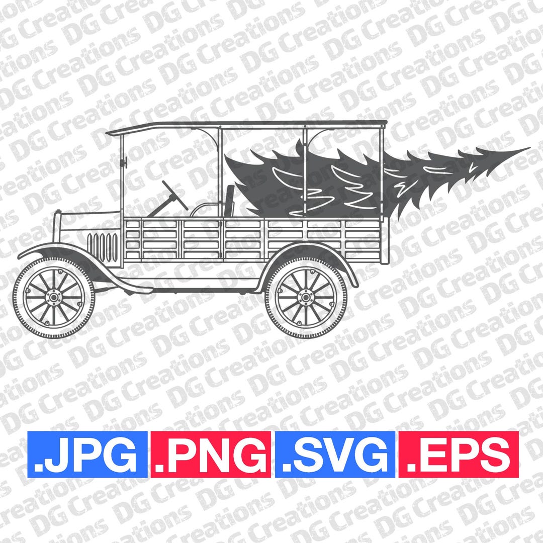 Ford Model T Depot Halk Classic Christmas SVG Clip Art Graphic Art ...