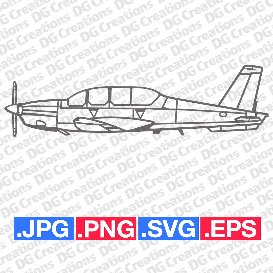 TB-30 Epsilon Light Military War Plane Airplane Side SVG Clip Art ...