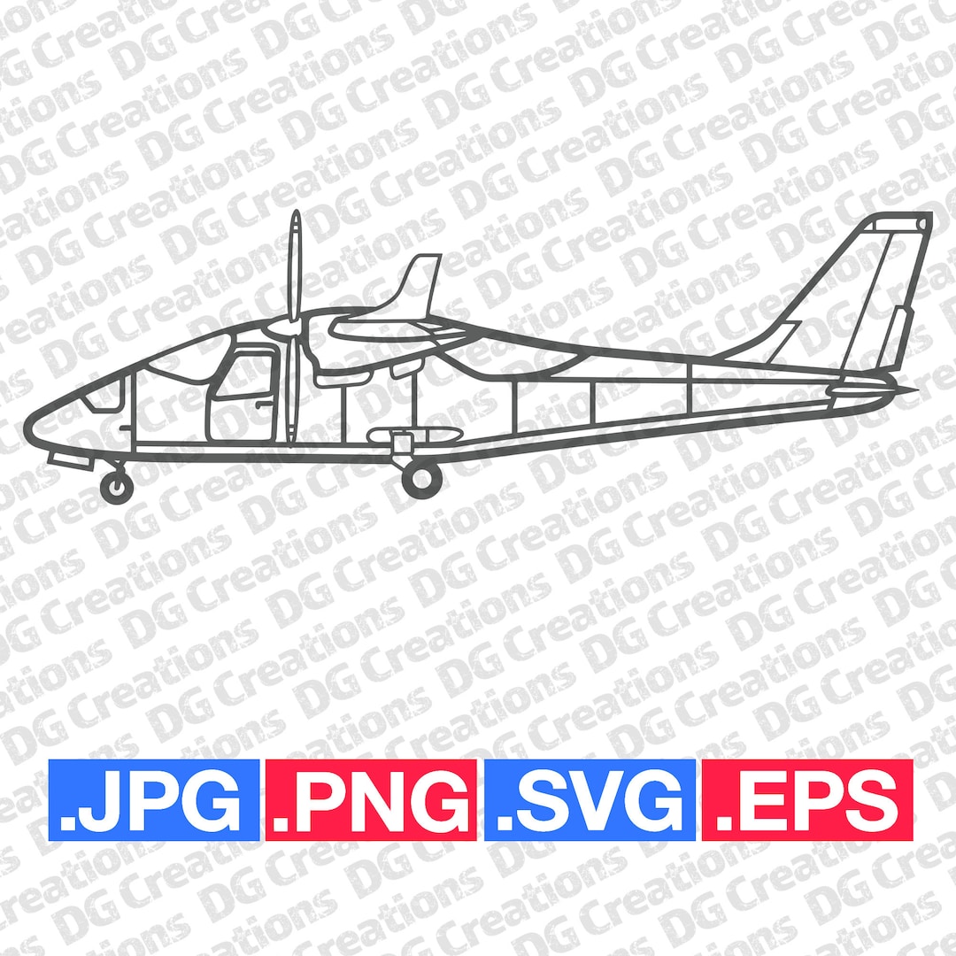 Tecnam P2006T Airplane Side SVG Clip Art Graphic Art Instant Download ...