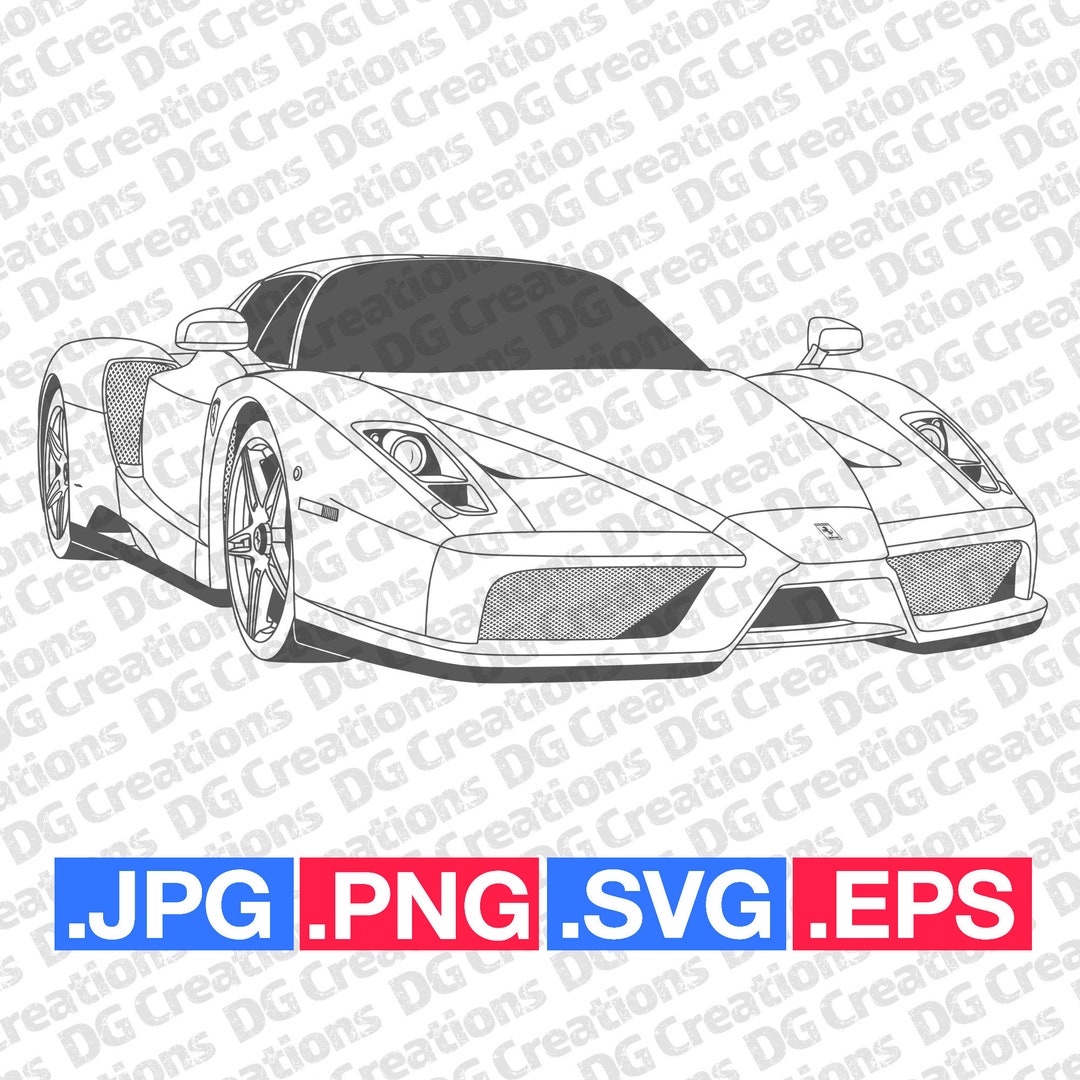Ferrari Enzo Supercar Sportscar Car SVG Clip Art Graphic Art Instant ...