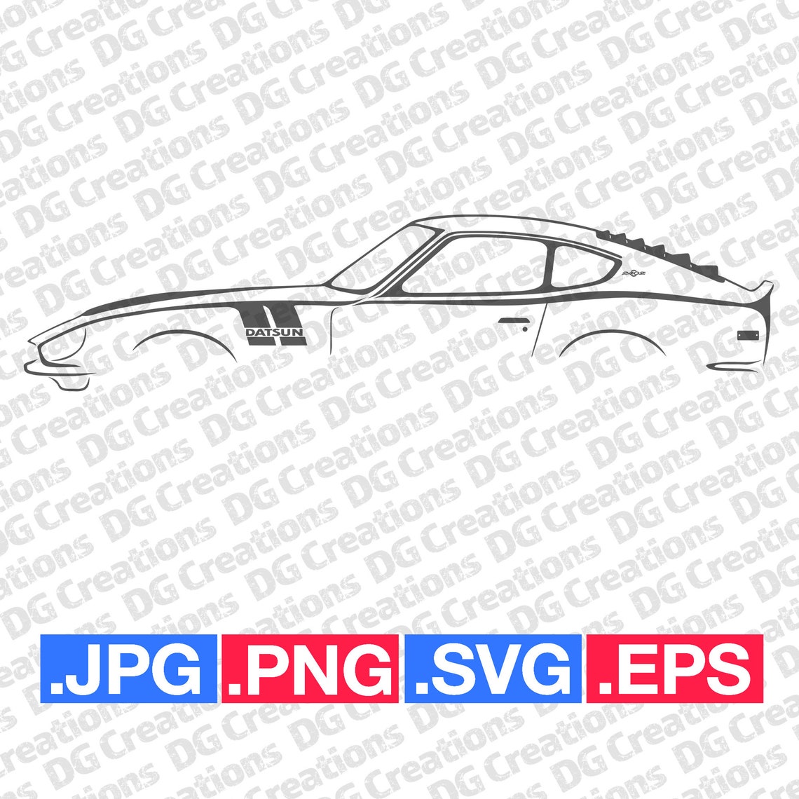Datsun 240Z Sportscar Car SVG Clip Art Graphic Art Instant Download ...