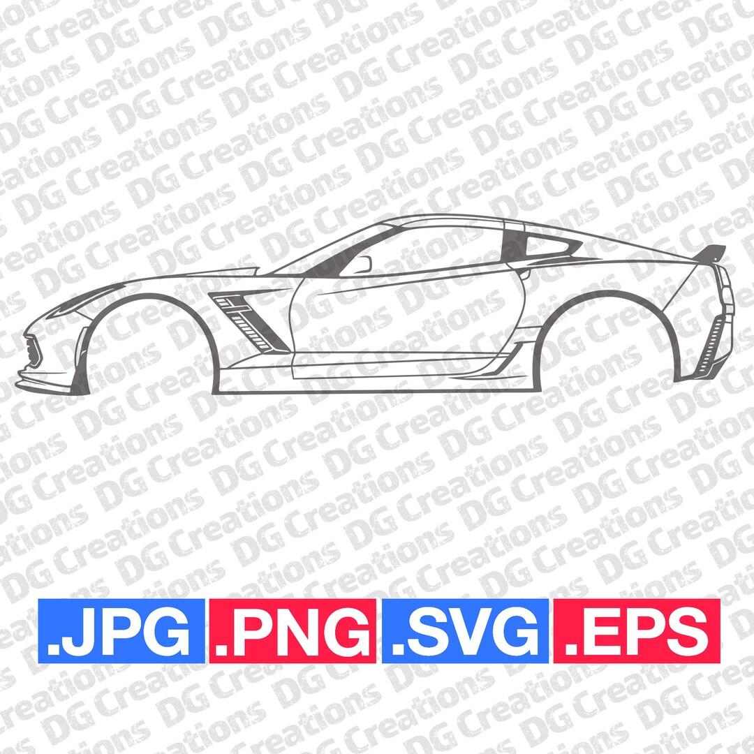 Chevrolet Corvette Grand Sport C7 Sportscar Car SVG Clip Art Graphic ...