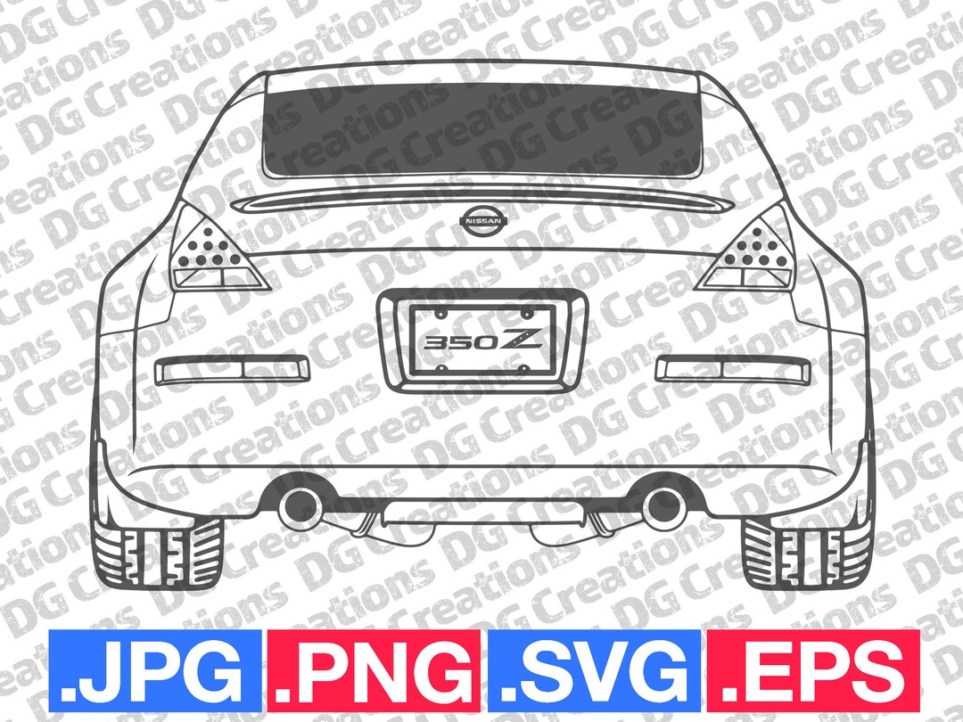 Nissan 350Z Rear Sportscar Car SVG Clip Art Graphic Art - Etsy