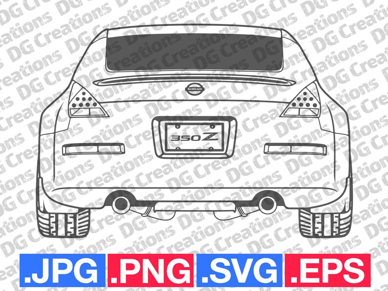 Nissan 350Z Rear Sportscar Car SVG Clip Art Graphic Art - Etsy