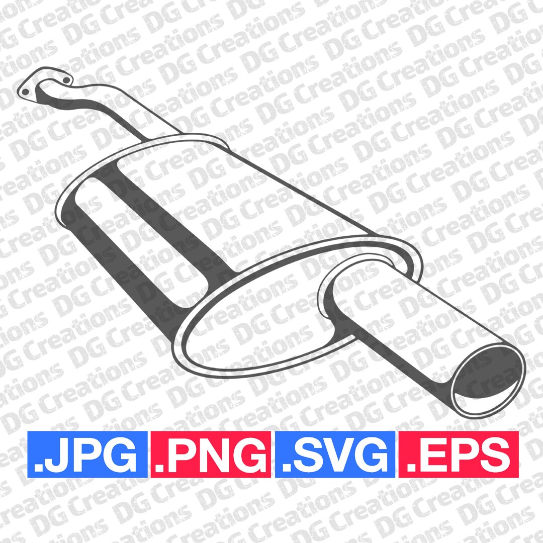 Muffler Exhaust SVG Clip Art Graphic Art Instant Download Illustration ...