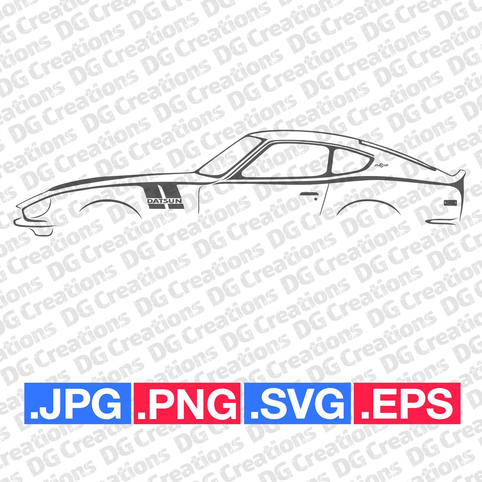 Datsun 240Z Sportscar Car SVG Clip Art Graphic Art Instant Download ...