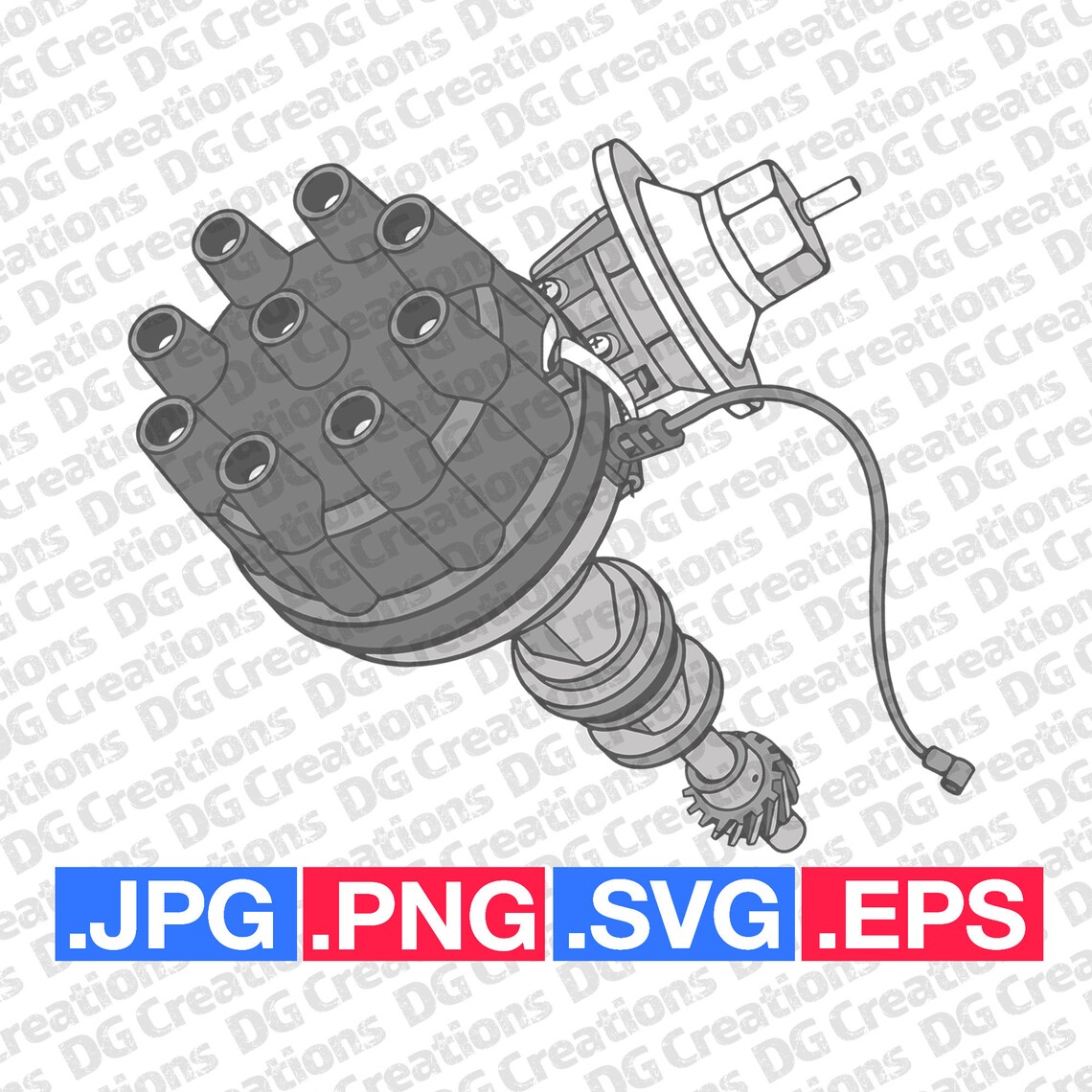 Ford V8 Distributor SVG Engine Part Clip Art Graphic Art Instant ...
