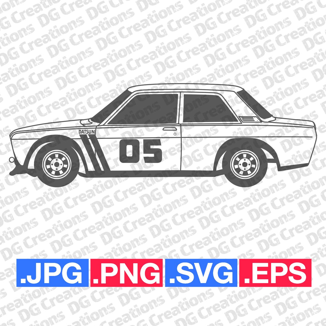 Datsun 510 Car SVG Clip Art Graphic Art Instant Download Illustration ...
