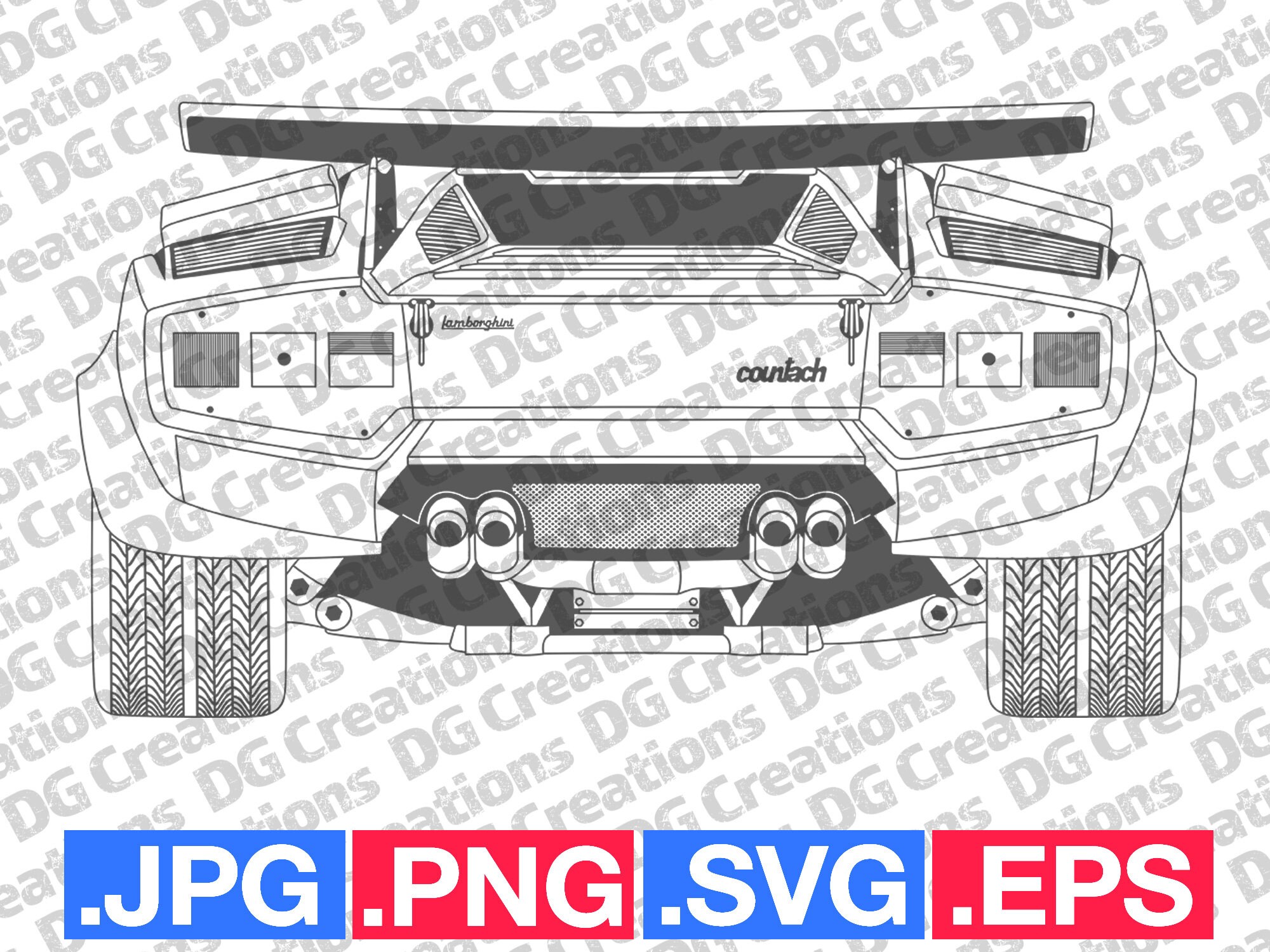 Lamborghini Countach Sportscar Car SVG Clip Art Graphic Art - Etsy UK