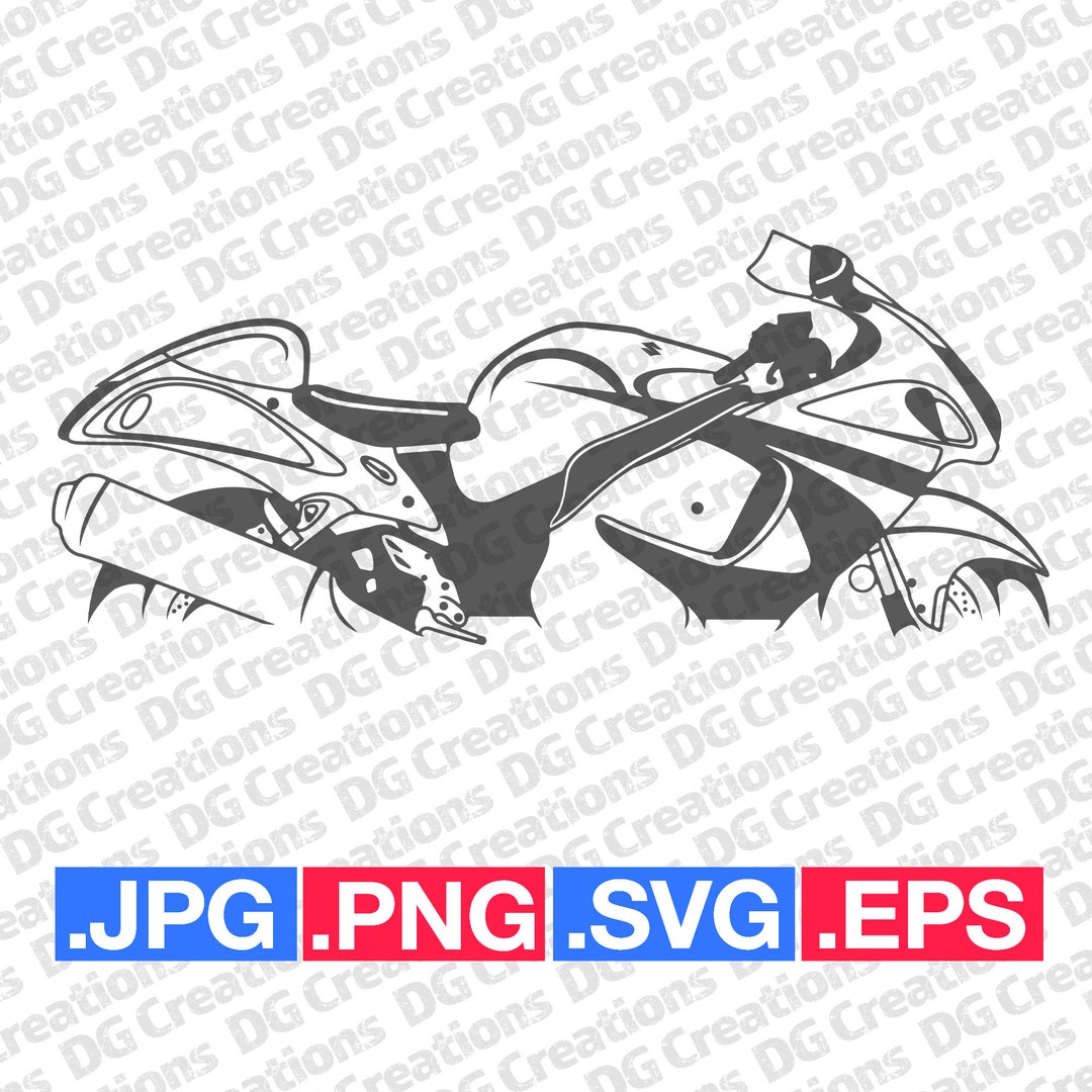 Suzuki Hayabusa Motorcycle SVG Clip Art Graphic Art Instant Download ...