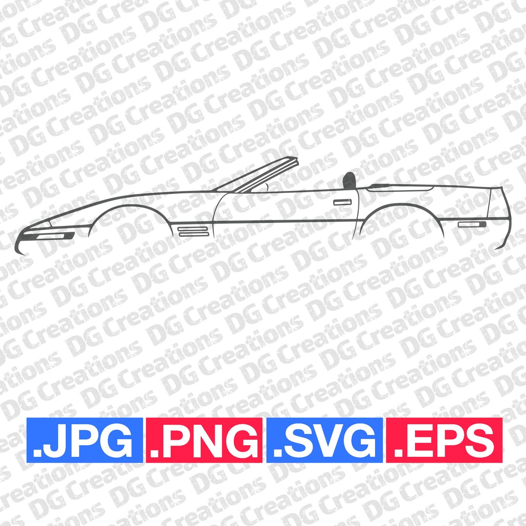Chevrolet Corvette C4 Convertible Car SVG Clip Art Graphic Art Instant ...