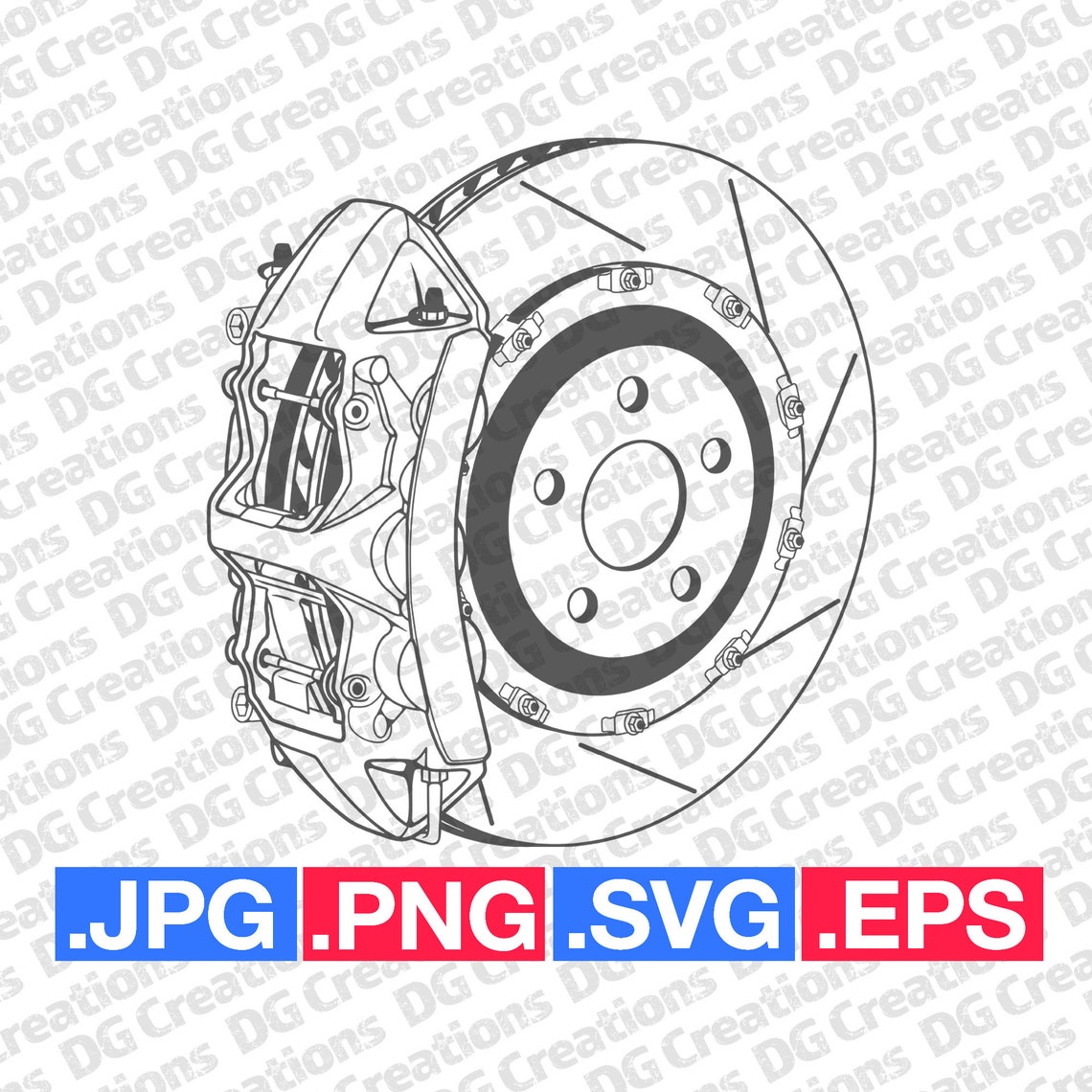 Big Brake Rotor Caliper SVG Clip Art Graphic Art Tank Instant Download ...